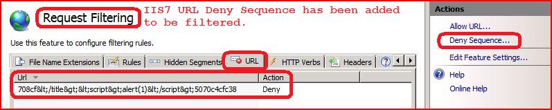XSS.Cx Blog: IIS7 Example URL Request Filtering for Cross Site Scripting XSS